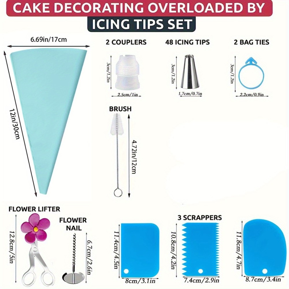 Professional Cake Decorating Piping Tips Kit – 116-Piece Baking & Icing Set