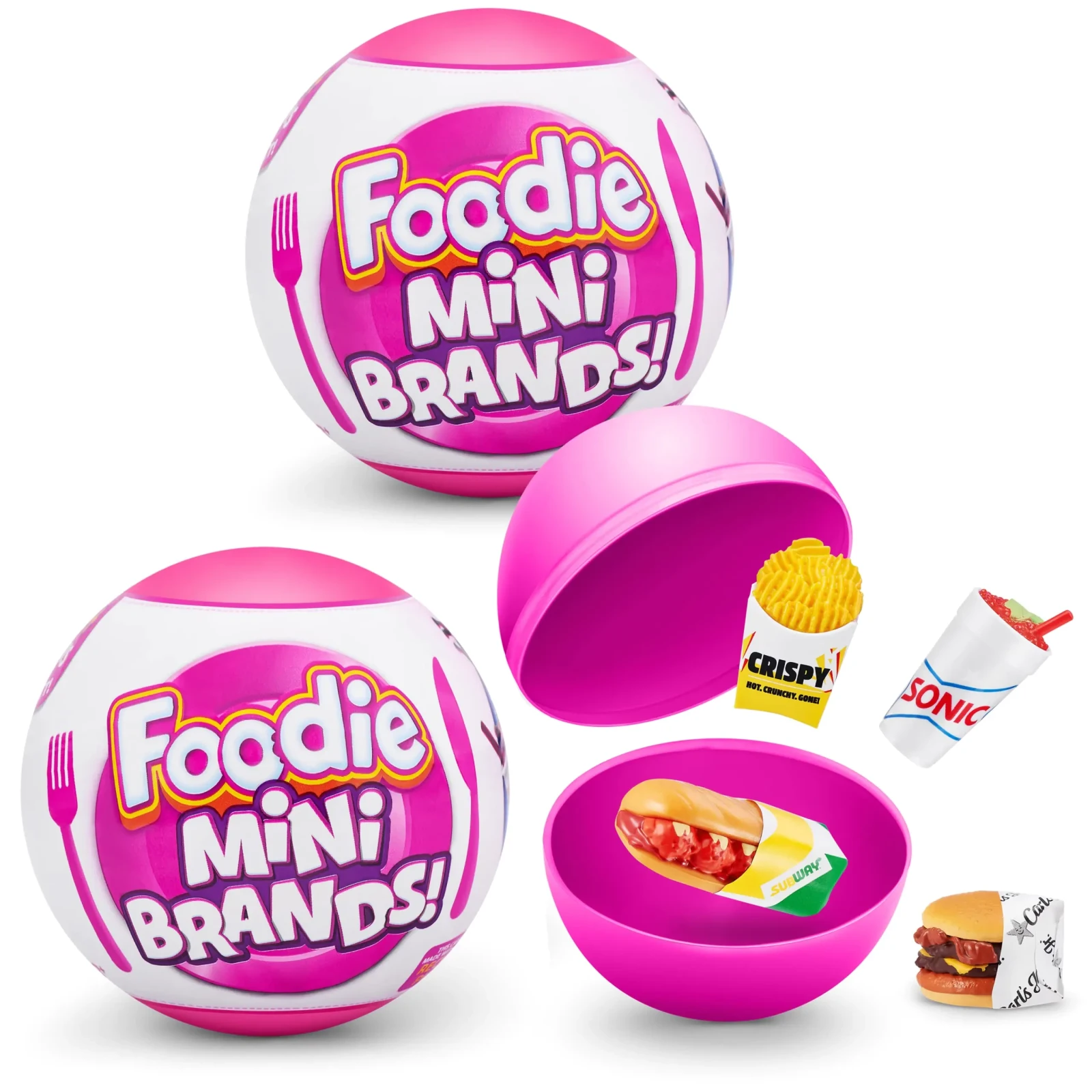 5 Surprise Foodie Mini Brands (2 Pack) by ZURU Mystery Capsule Real ...
