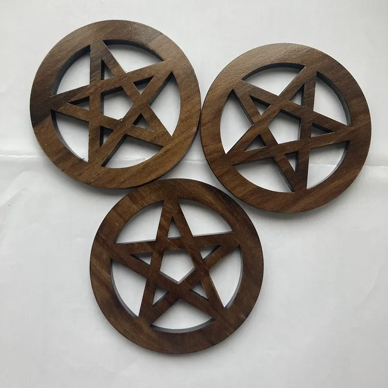 Wooden Pentagram Wood Carving Ceremony Decoration Witch Sacrifice ...